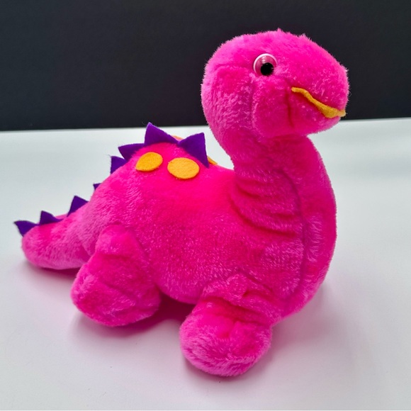 Superior Toys | Toys | Vintage Neon Pink Dinosaur 1 Plush Stuffed ...